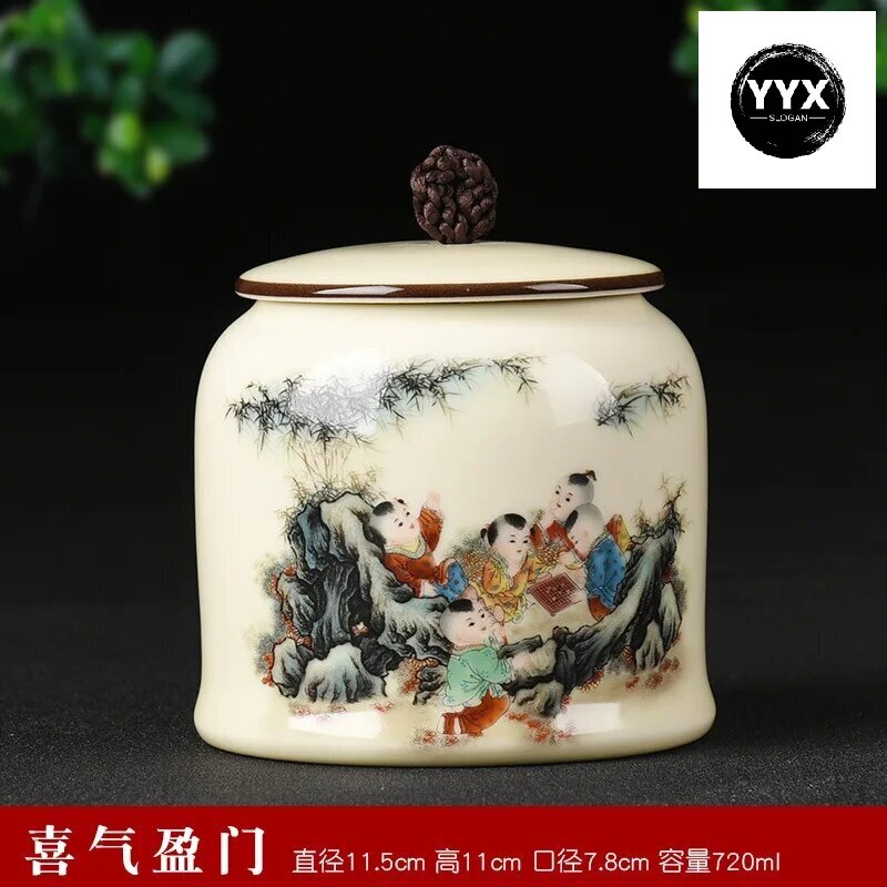 Китайская винтажная керамическая чайница Китайская винтажная керамическая чайница