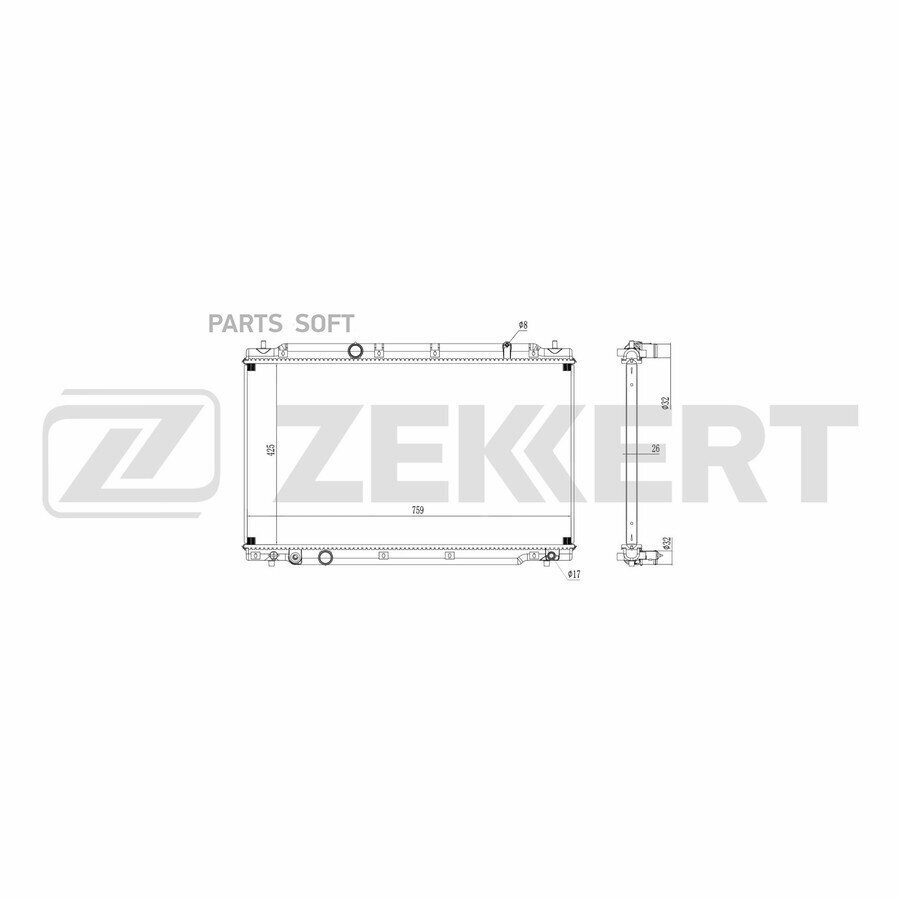 ZEKKERT MK-1643 Радиатор охлаждения двигателя Honda CR-V V 16- ()