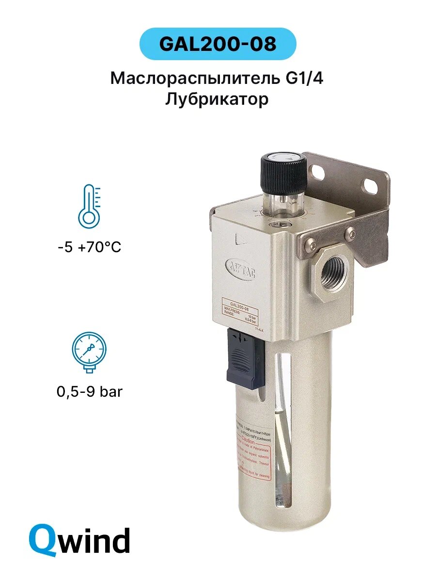 Маслораспылитель GAL Airtac GAL20008G G1/4 для смазки внутренних элементов пневмоинструмента