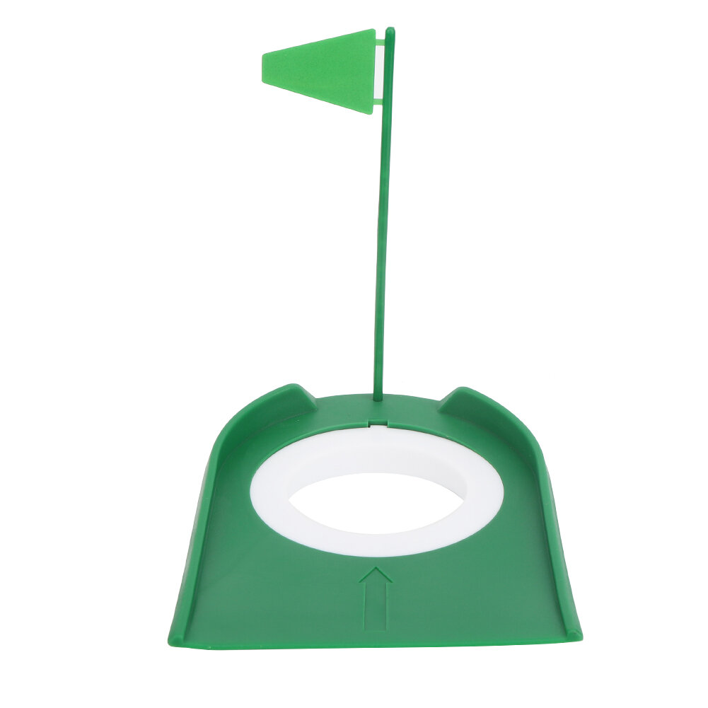 Портативная зеленая пластиковая разборная лунка для гольфа с тренировочной тарелкой для отработки паттов дома и в офисе