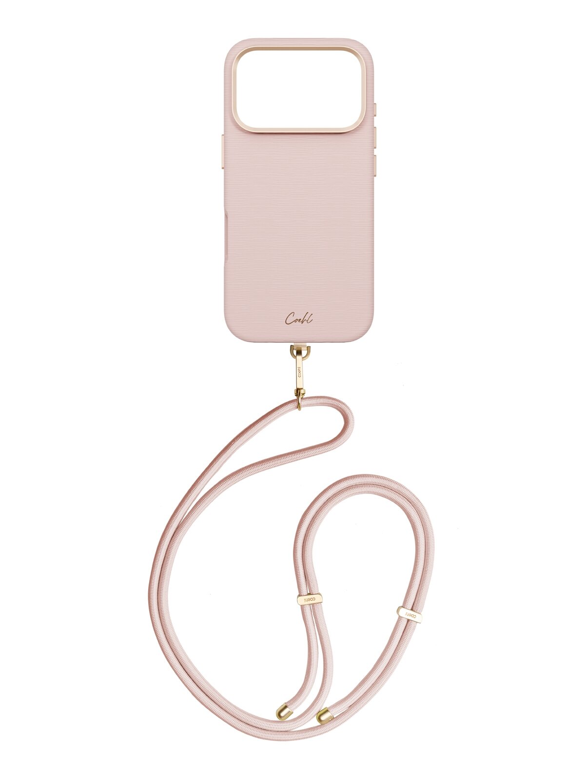 Uniq чехол MagSafe для iPhone 17 Pro, COEHL Mirelle, с нейлоновым шнурком, Shell Pink