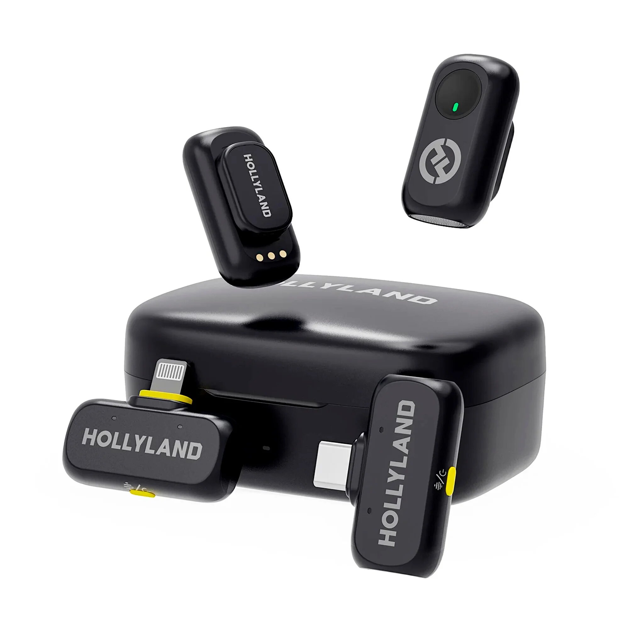 Микрофонная система Hollyland Lark A1 Combo space gray, беспроводная, двухканальная, usb type-c, lightning, серый