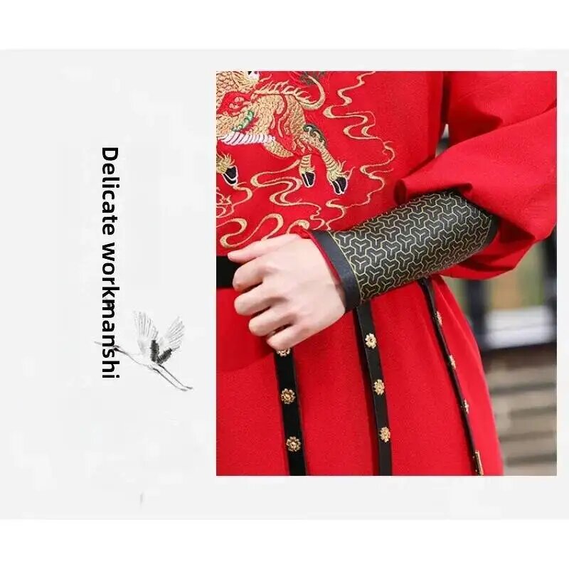 Халат Ханьфу Красный Красный, 2XL, of Golden Wristbands