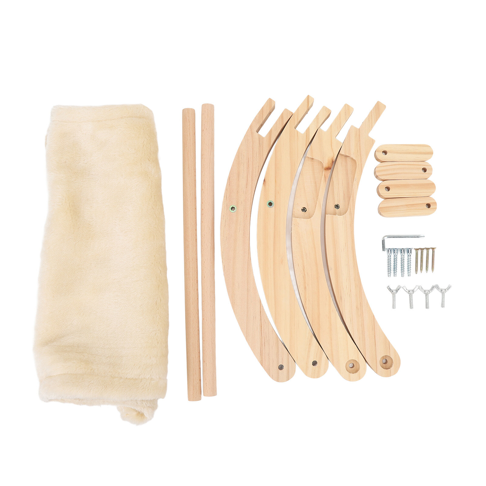 Деревянная складная антискользящая кошачья лежанка-гамак, легко собирается, приподнятая мебель для домашних кошек в плюшевом стиле.