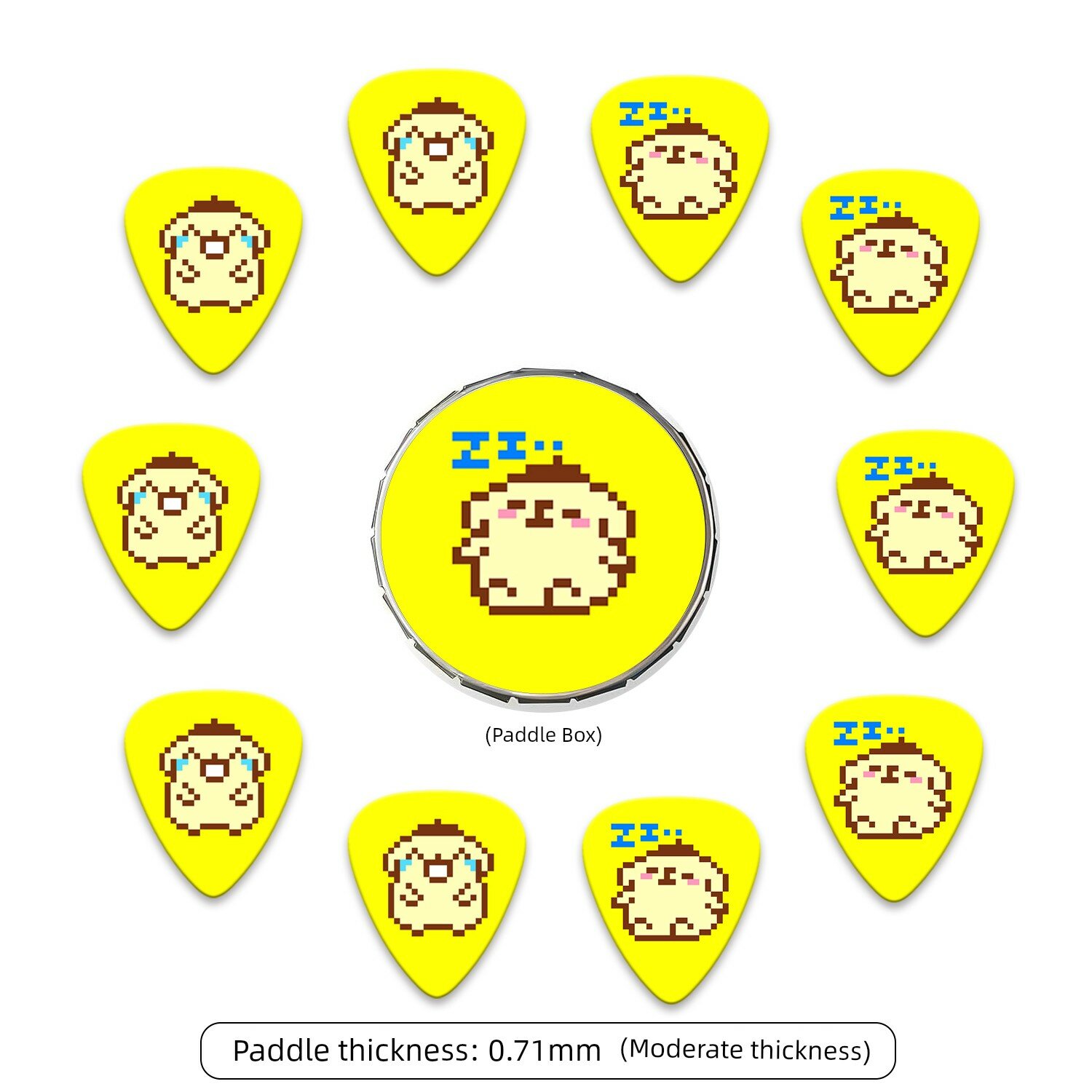 Коробка для медиаторов в виде мультяшного персонажа для фолк-гитары, акустической гитары и электрогитары, милый