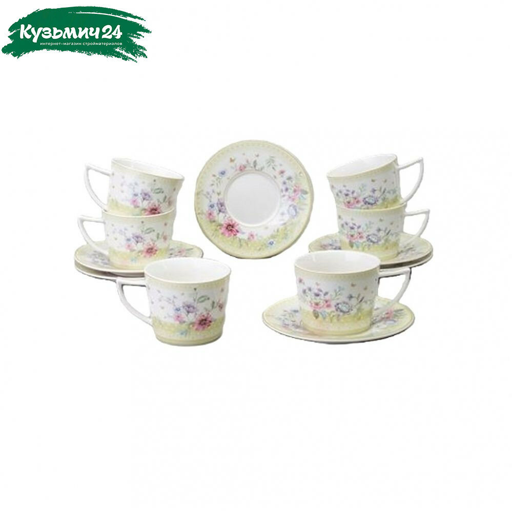 Набор чайный Lefard Blossom 165-591, фарфор, 250 мл, 12 предметов на 6 персон