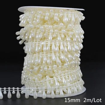 Хлопковая нить с имитацией жемчуга Hua Ming Ce Белый, 15mm