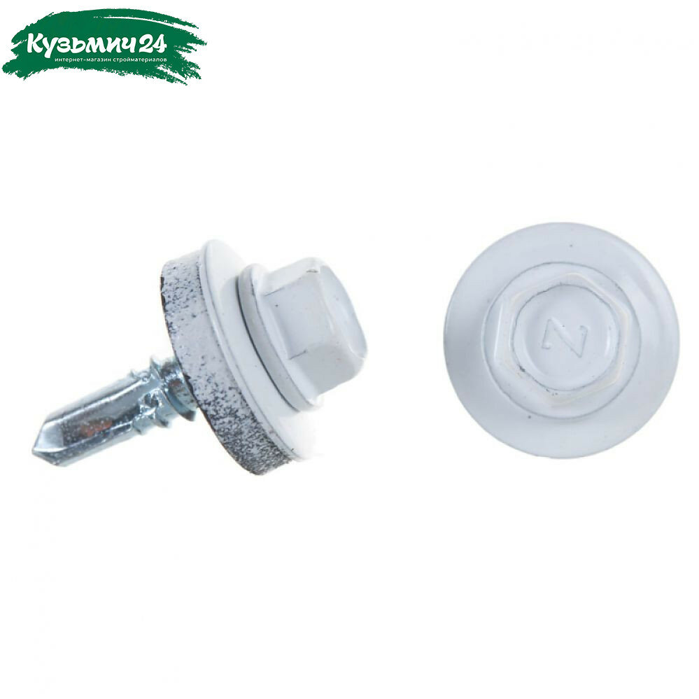 Саморез кровельный белый RAL 9003 5.5х19 мм