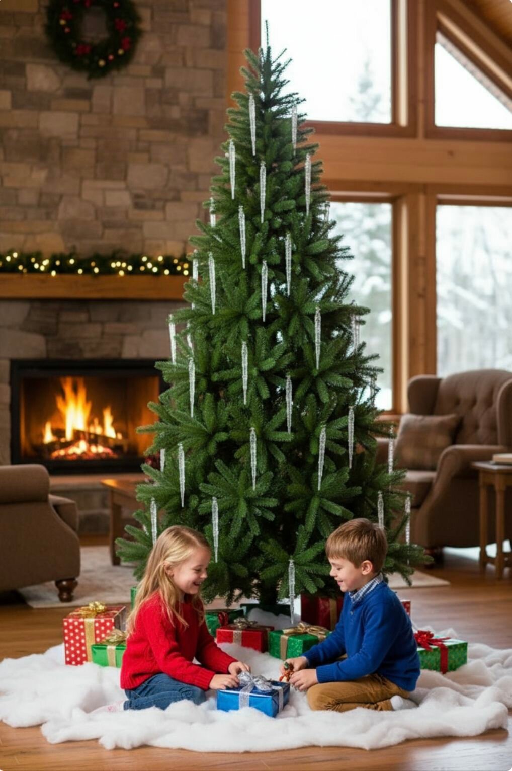 Елка искусственная уличная 4м, Литая, Виолла ствольная, Crystal Trees