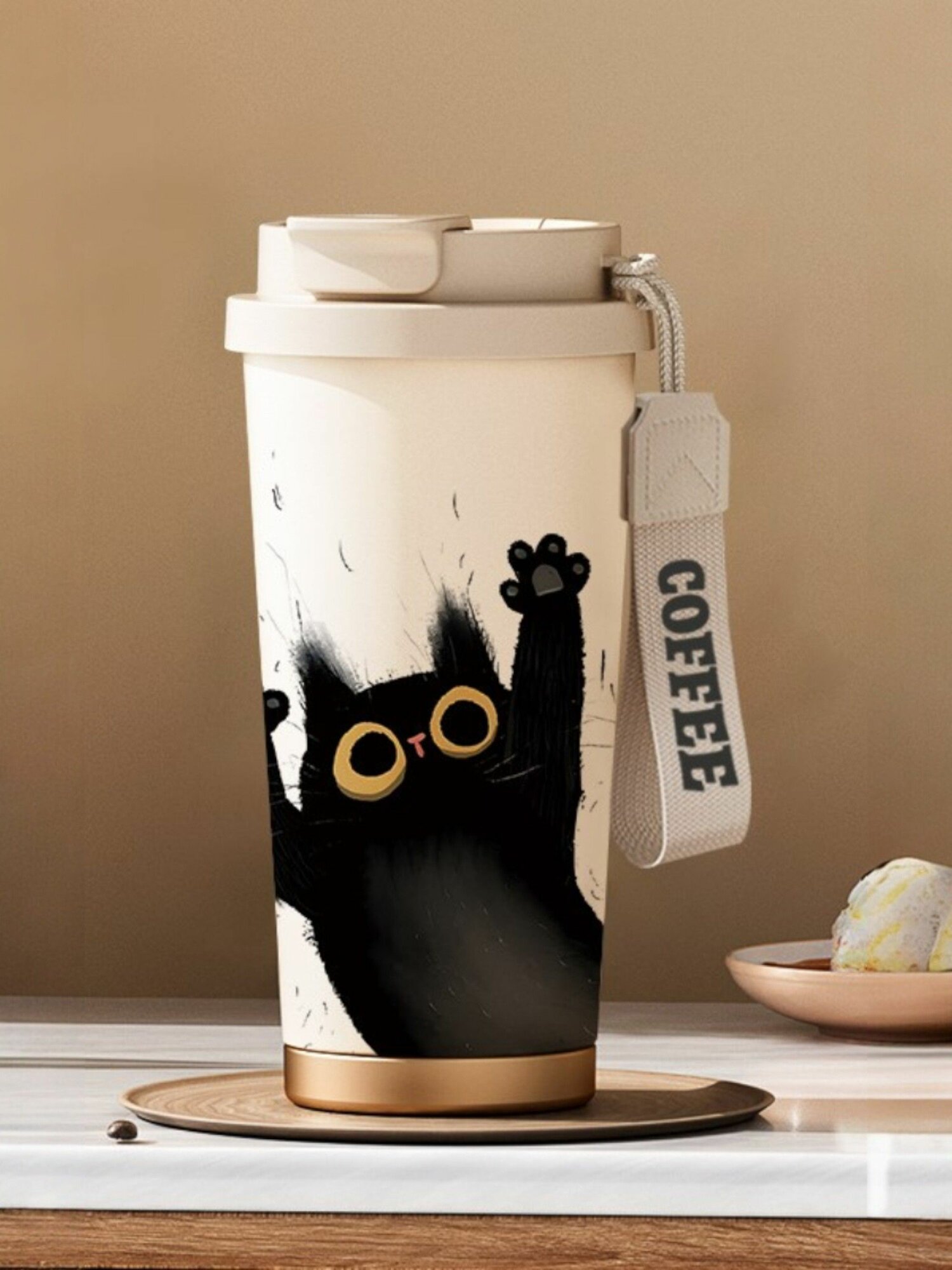 Термостакан из серии "Котики", Шальной кот