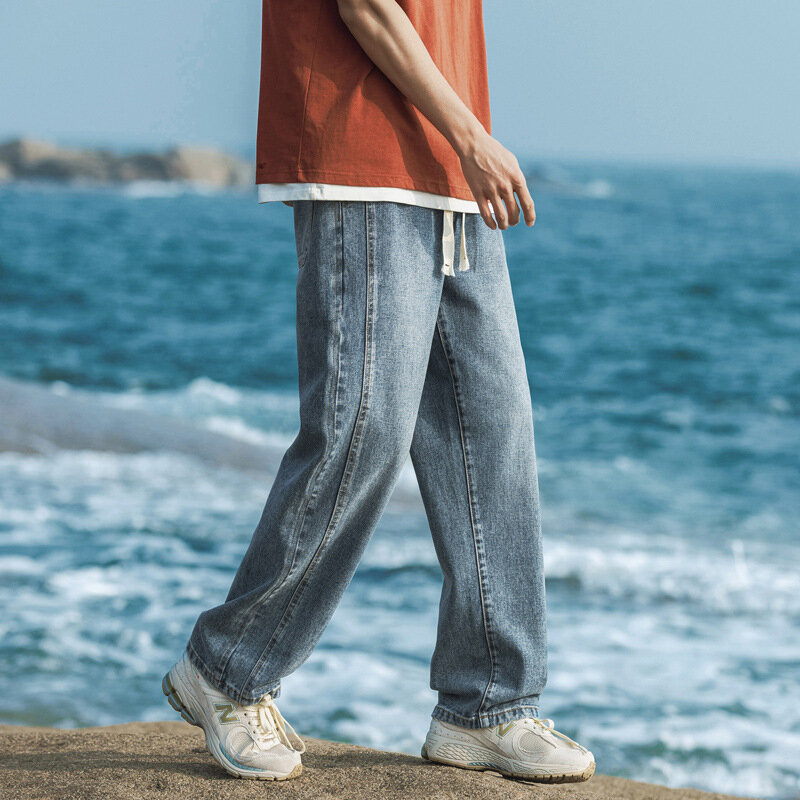 Слим тапер KLQ Круто Ретро KLQ мужские прямые широкие широкие штаны американские хайстрит универсальные повседневные, Размер_3XL