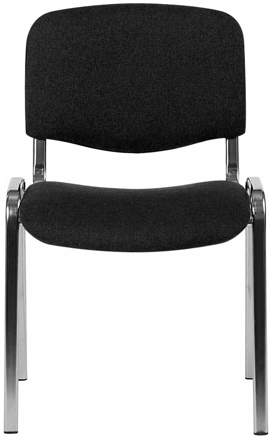 Стул для персонала и посетителей "изо", хромированный каркас, ткань черная С-11, В-14 (530064)