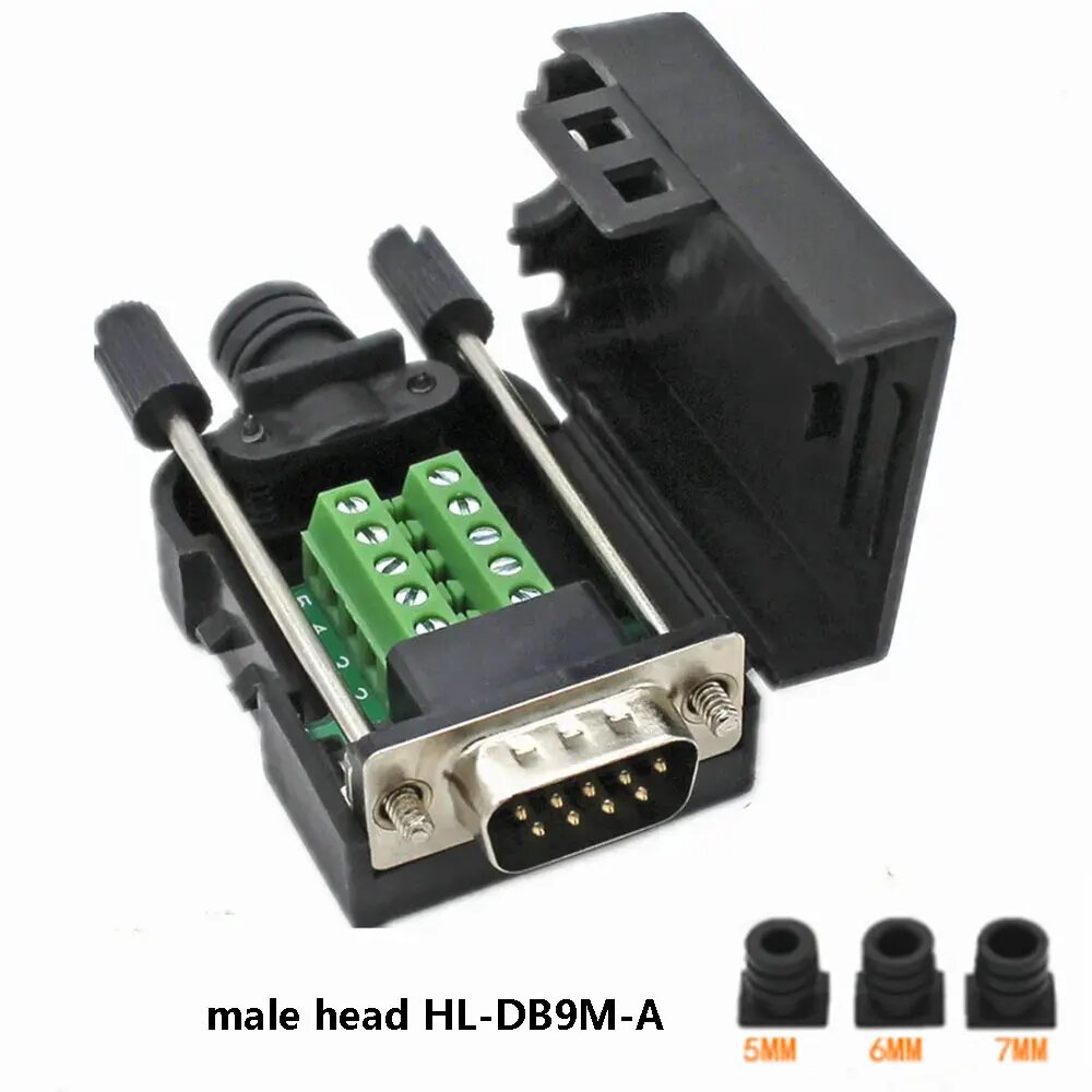 Беспаечные разъемы DB9 RS232 RS485 9-контактные HL-DB9M-A