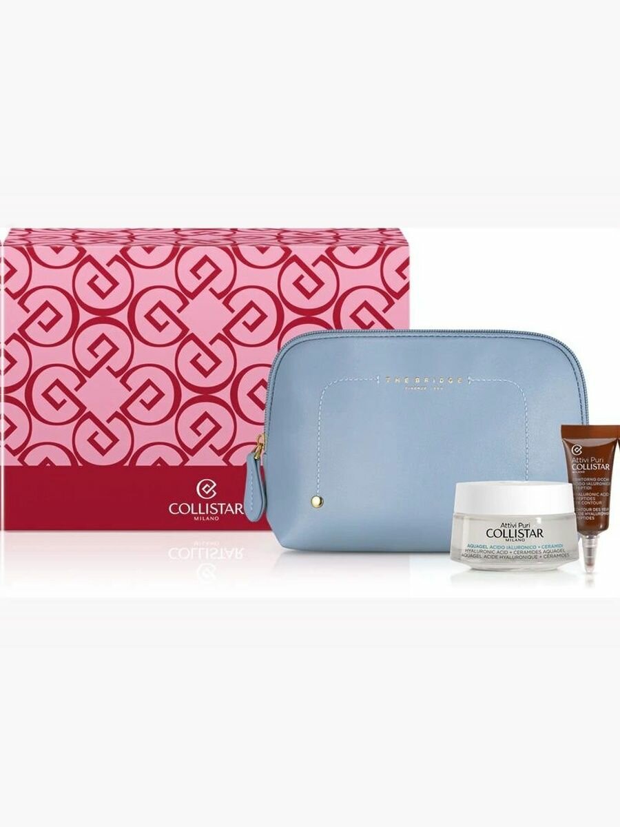 Collistar - Набор: Аквагель с гиалуроновой кислотой и церамидами 50 мл + Лосьон для лица себонормализующий 15 мл + Косметичка
