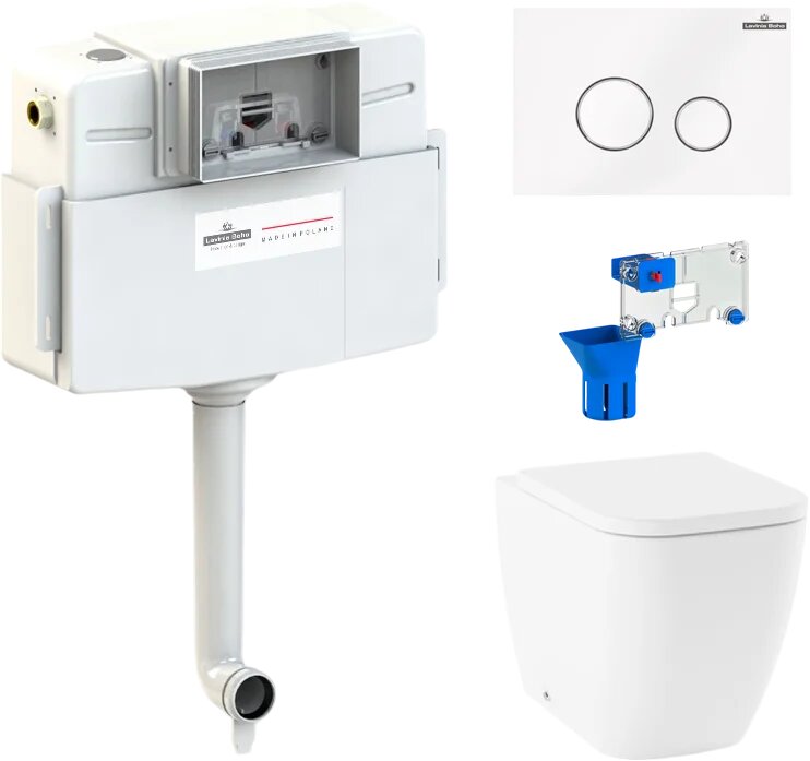 Комплект Lavinia Boho Унитаз приставной One 33024060 / Крышка-сиденье с микролифтом / Бачок скрытого монтажа RelFix 38020010, Кнопка, Дозатор