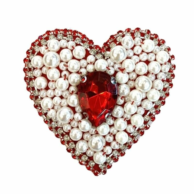 Блестящие сердечки для аппликации на одежду, - 3