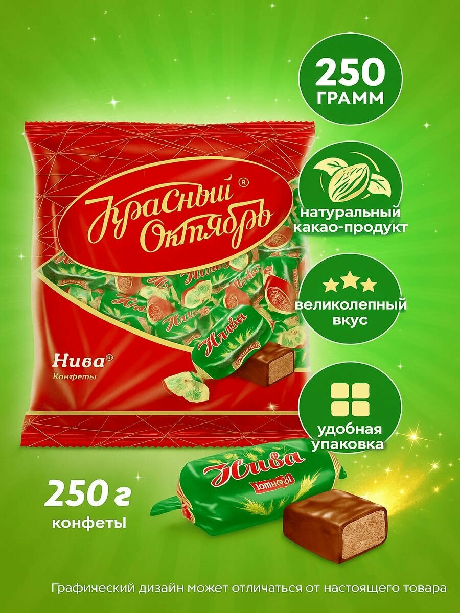 Конфеты красный октябрь Нива (Россия) 250г