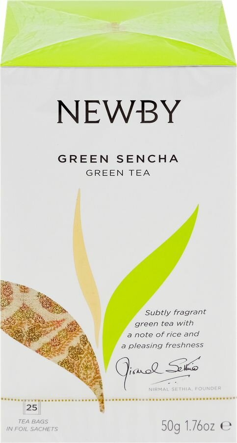 Чай зеленый NEWBY Green Sencha байховый, 25пак x 3 упаковки