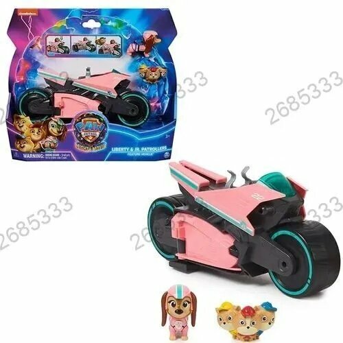 Spin Master Nickelodeon Paw Patrol The Mighty Movie Liberty Jr.Patrollers Feature Vehicle / Детский Деформируемый Набор Игрушек-сюрпризов С Мотоциклом И Мини-моделью Персонажа