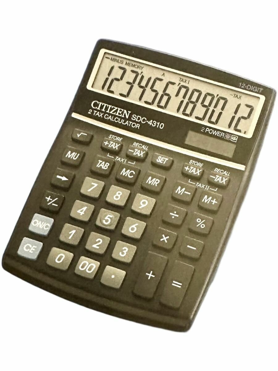 Citizen Калькулятор бухгалтерский SDC-4310/12 разрядный, профессиональный, большой, черный 174*130*33
