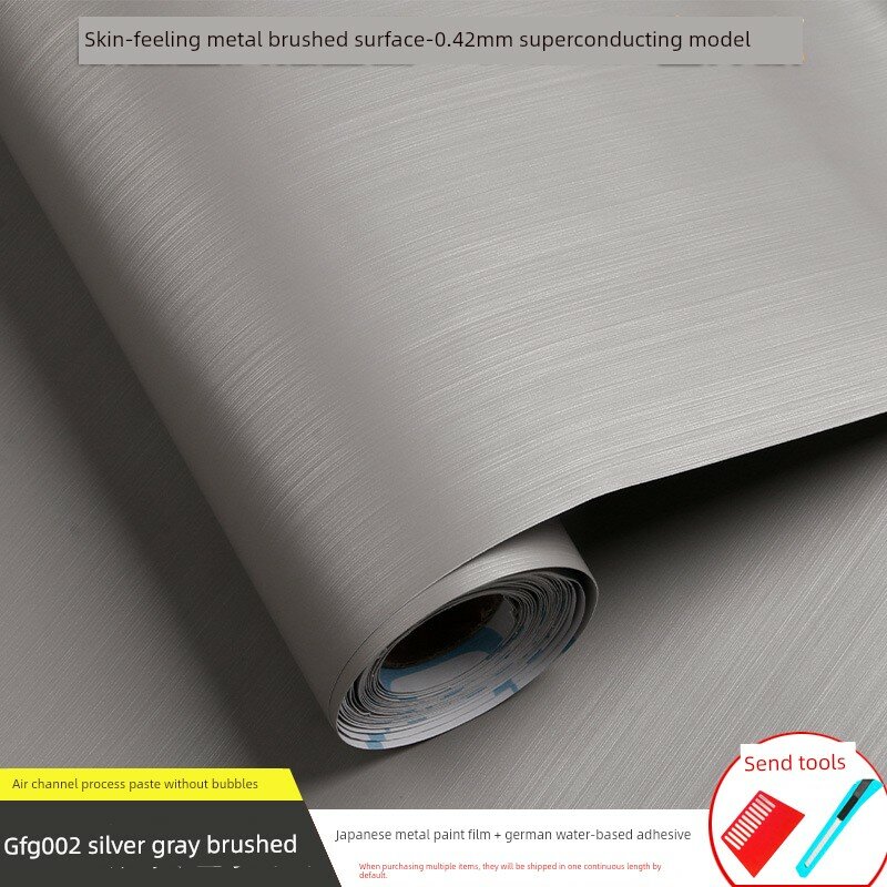 Водонепроницаемая и износостойкая самоклеящаяся пленка для стен с эффектом кожи, имитация металла, для ремонта дверей