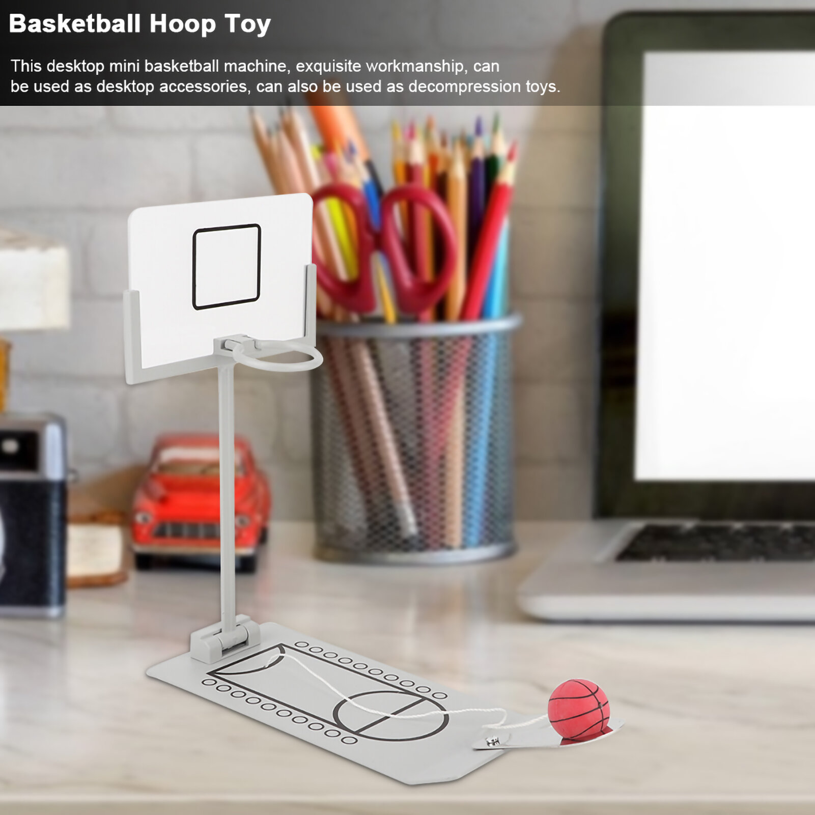 Miniature Office Desktop Ornament Decoration Basketball Hoop Toy Board Game for Lovers
