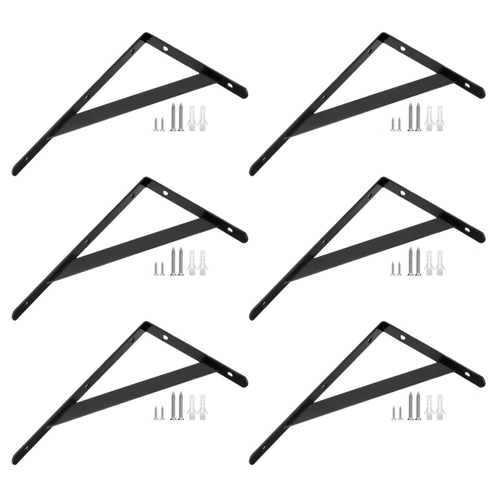 6шт Сверхмощные Кронштейны Для Полок Треугольная Опора Плавающий Кронштейн Для Полки Настенные Металлические Стеллажи Поддерживают Кронштейны