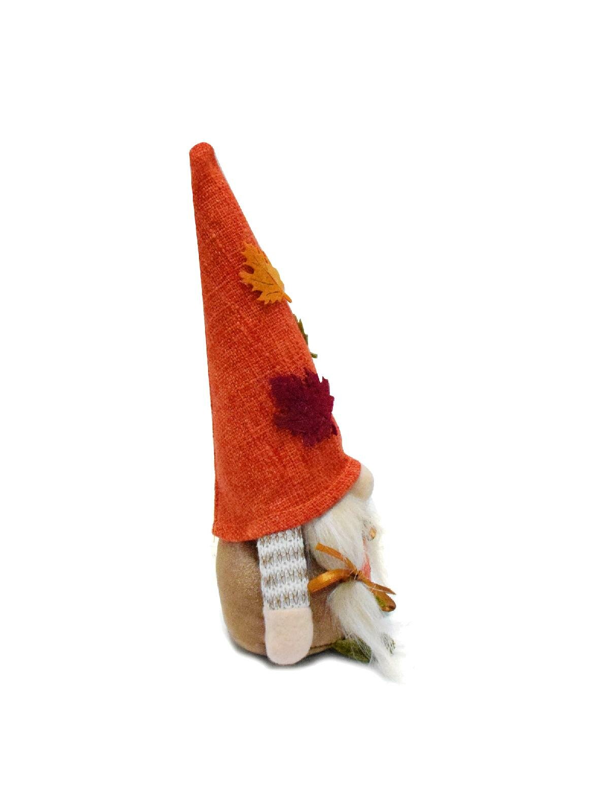 Фигурка плюшевого гнома с украшениями из гномов на фестивальном столе "Осенние листья"