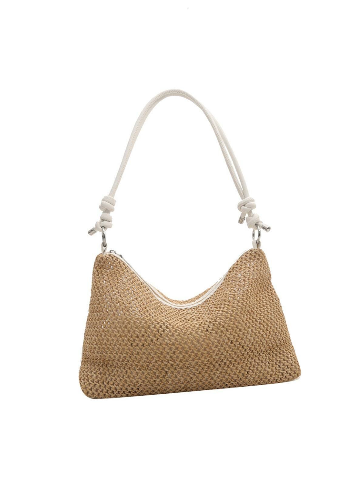 Практичная соломенная сумка через плечо, наплечная сумочка, дорожная сумочка для модных женщин