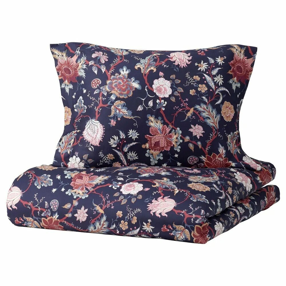 IKEA Комплект постельного белья, Атлас, Хлопок, Односпальный, наволочки 50x60