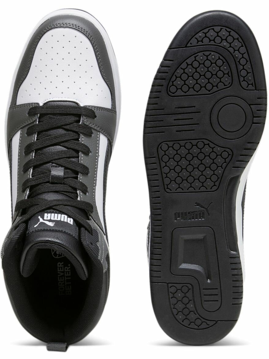 Кеды PUMA Rebound V6, полнота F, размер 10 UK, серый, белый, черный — фото 1