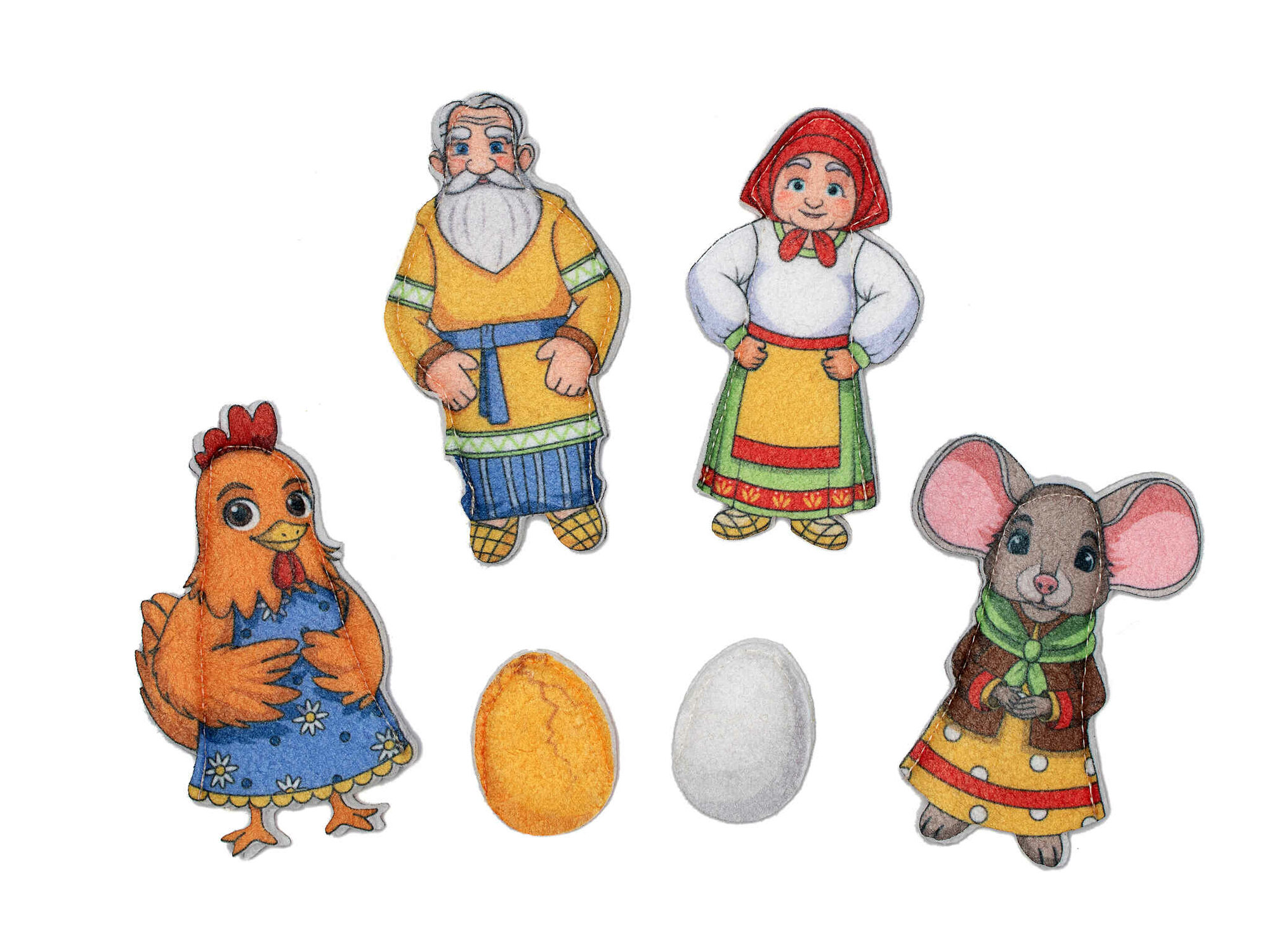 Пальчиковый Театр "Курочка Ряба", 6 фигурок, с инструкцией, для детей, для развития речи