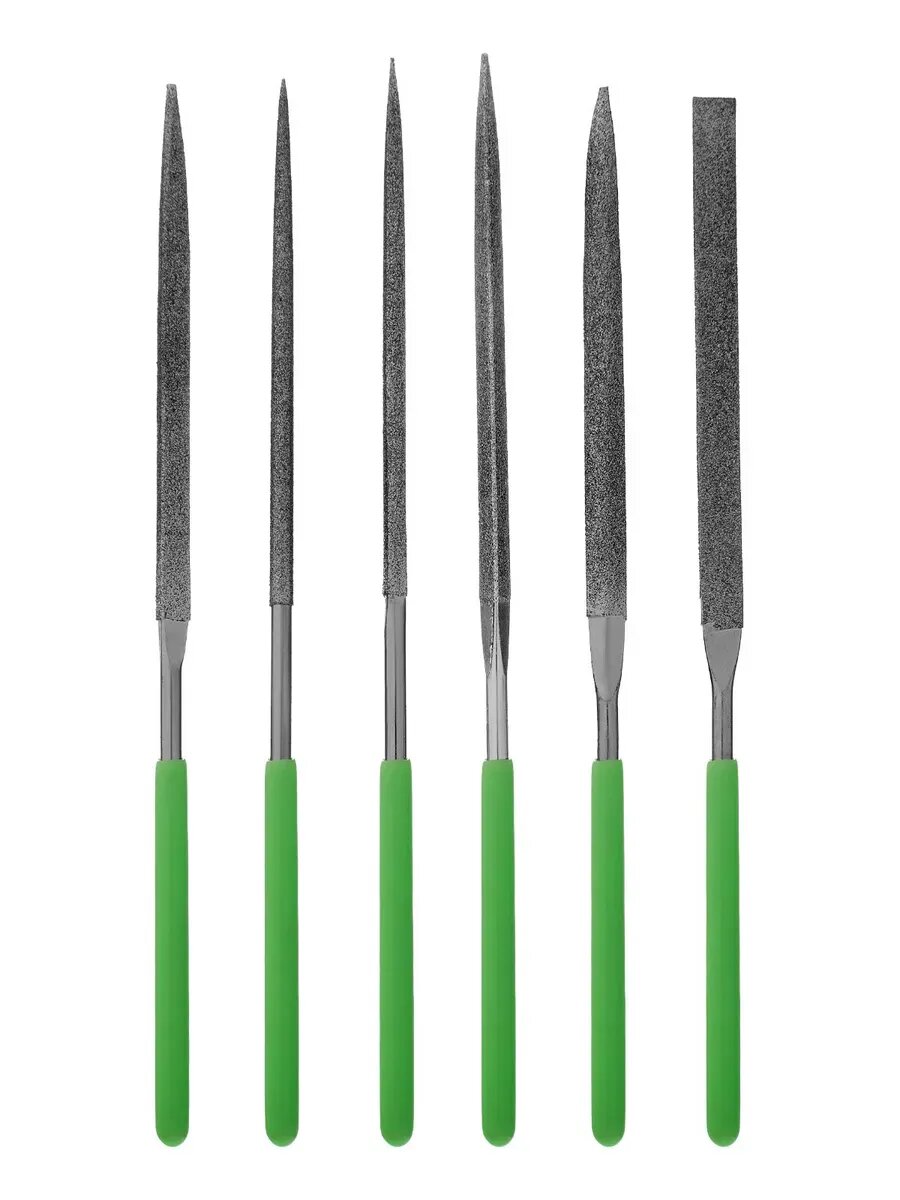 Набор надфилей алмазных, 140х70х3 мм, 6 шт, СИБРТЕХ 158347