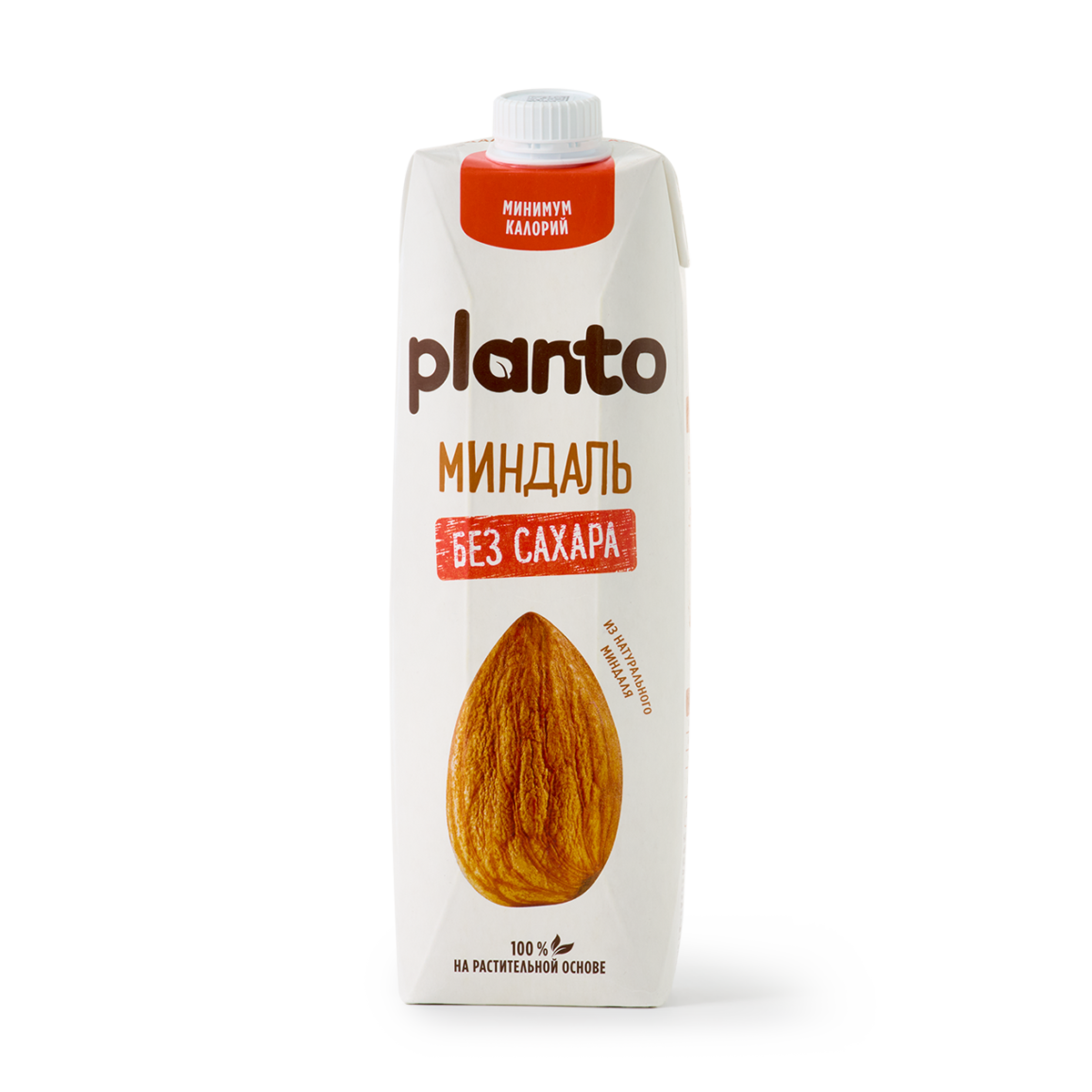 Напиток Planto, миндальный, без сахара, 1,2% жирности, тетра-пак, 1 л
