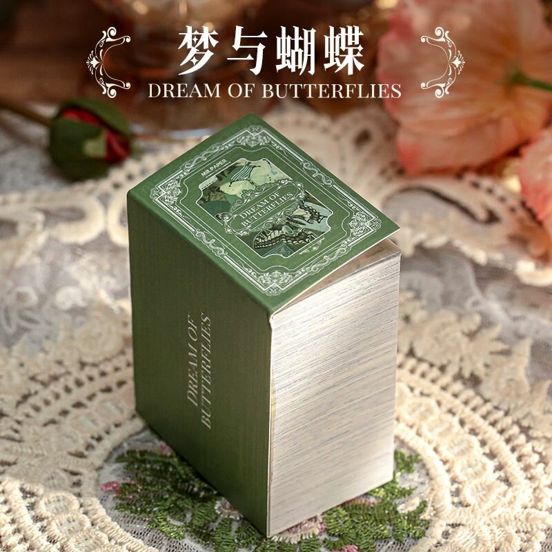 Бумага для скрапбукинга 360 листов, цветы бабочки ретро, набор для дневника декора, фоновый материал, поделки handmade, коробка творчество