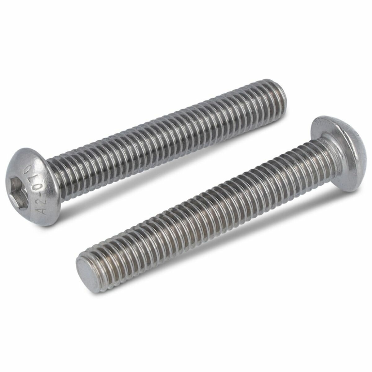 Винт нержавейка, ISO 7380-1 M4x10/10 мм, А2 с полукруглой головой и внутренним шестигранником, 100 шт