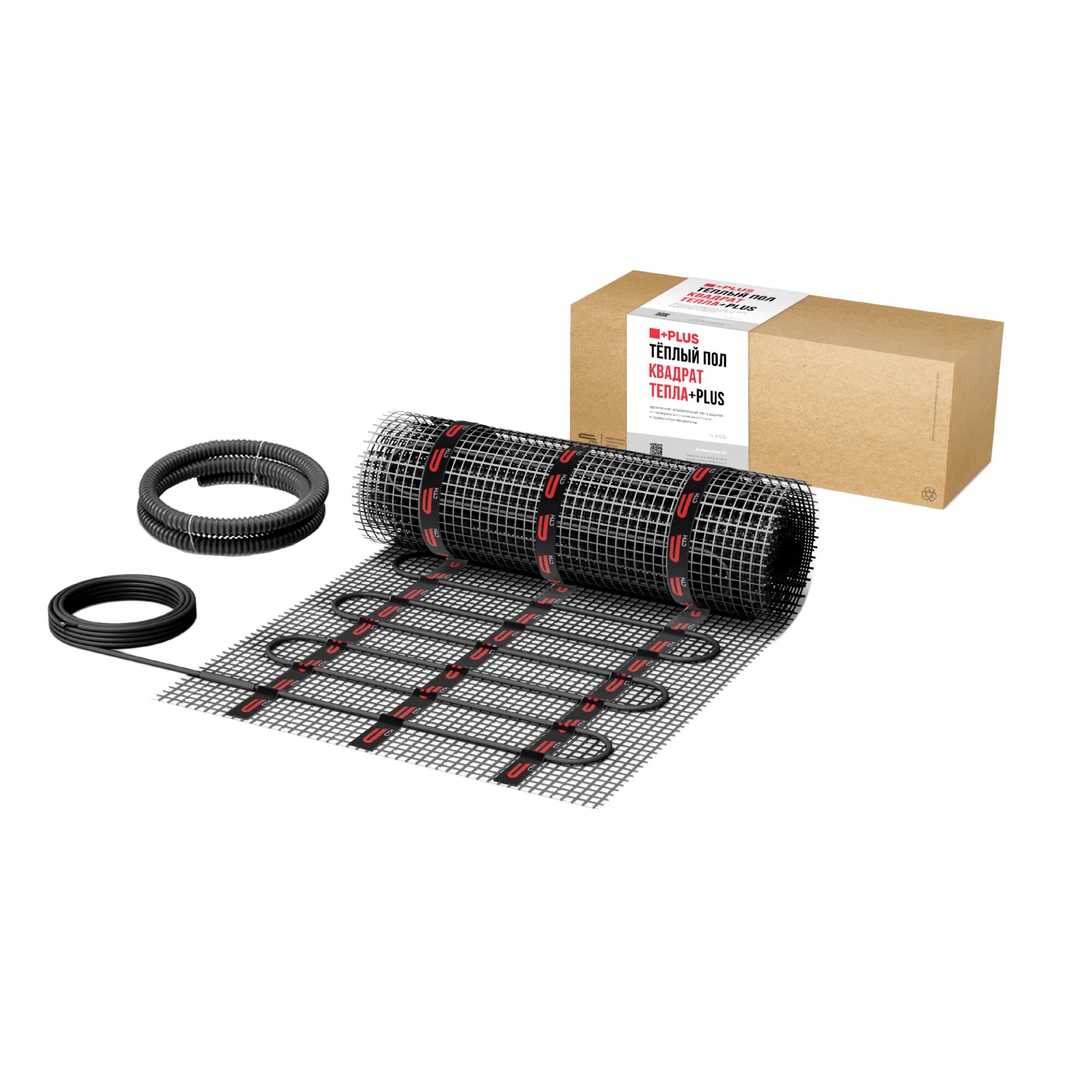 Теплый пол СТН Квадрат тепла КМ PLUS-200-1,0 удельная мощность 200 Вт/м2, площадь обогрева 1 м2