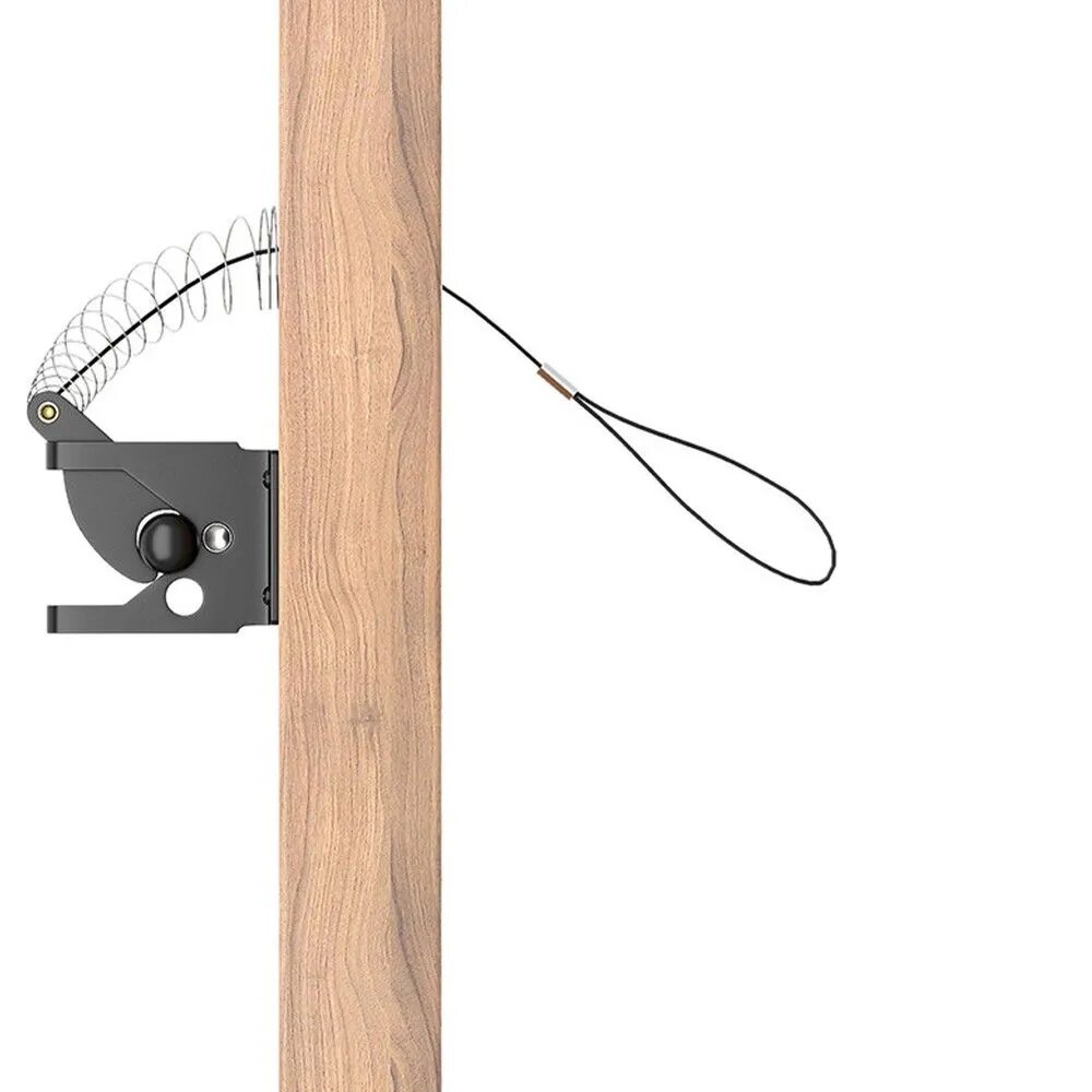 OZ-Worlar-Защелка для ворот, защелка для ограждений, самоблокирующиеся пружинные ограждения для двора, 1 комплект, регулируемая черная углеродистая сталь, гравитационная защелка