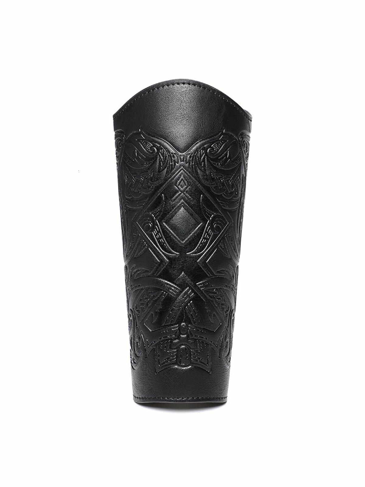 Ларп тисненый наруч для костюма, Черный