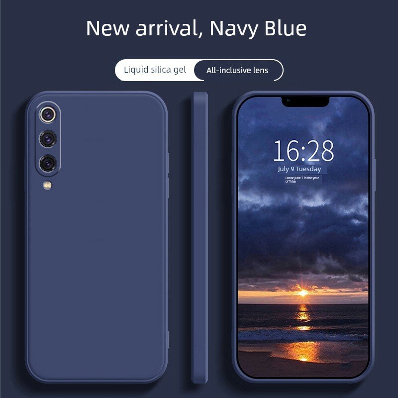 Xiaomi Mi 9 Pro жидкая силиконовая чехол противоскользящий полная защита морской синий