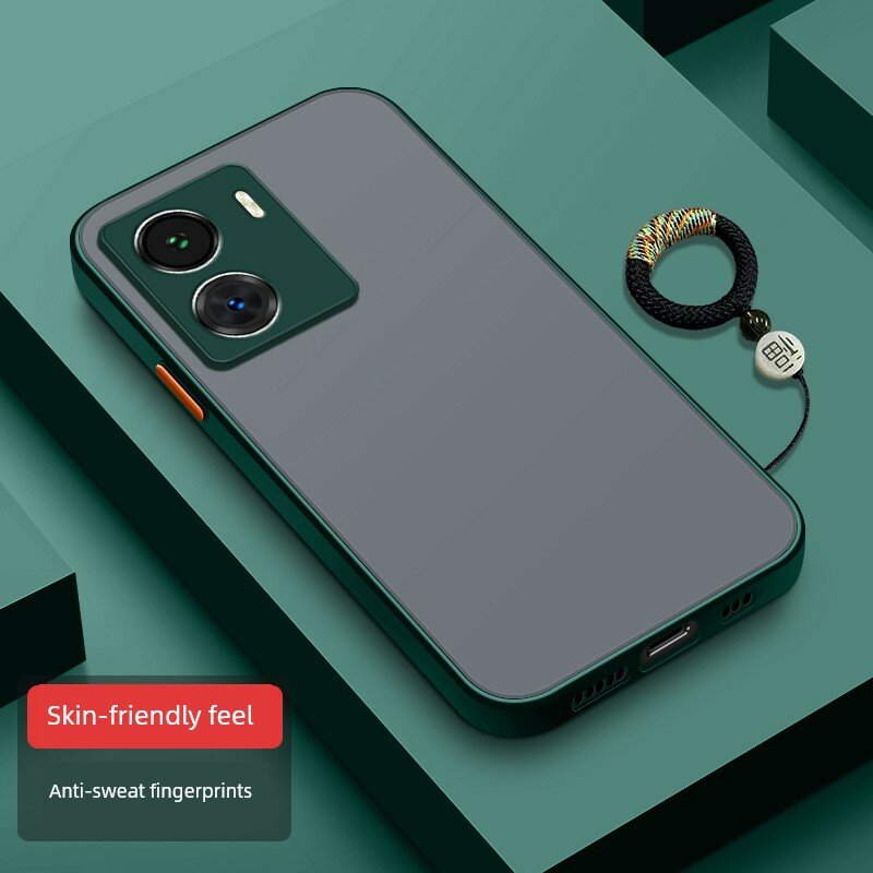 IQOO Z7i Мягкий Текстурированный Ударопрочный Чехол для Смартфона с Полным Покрытием - Темно-Зеленый, Чистый Цвет