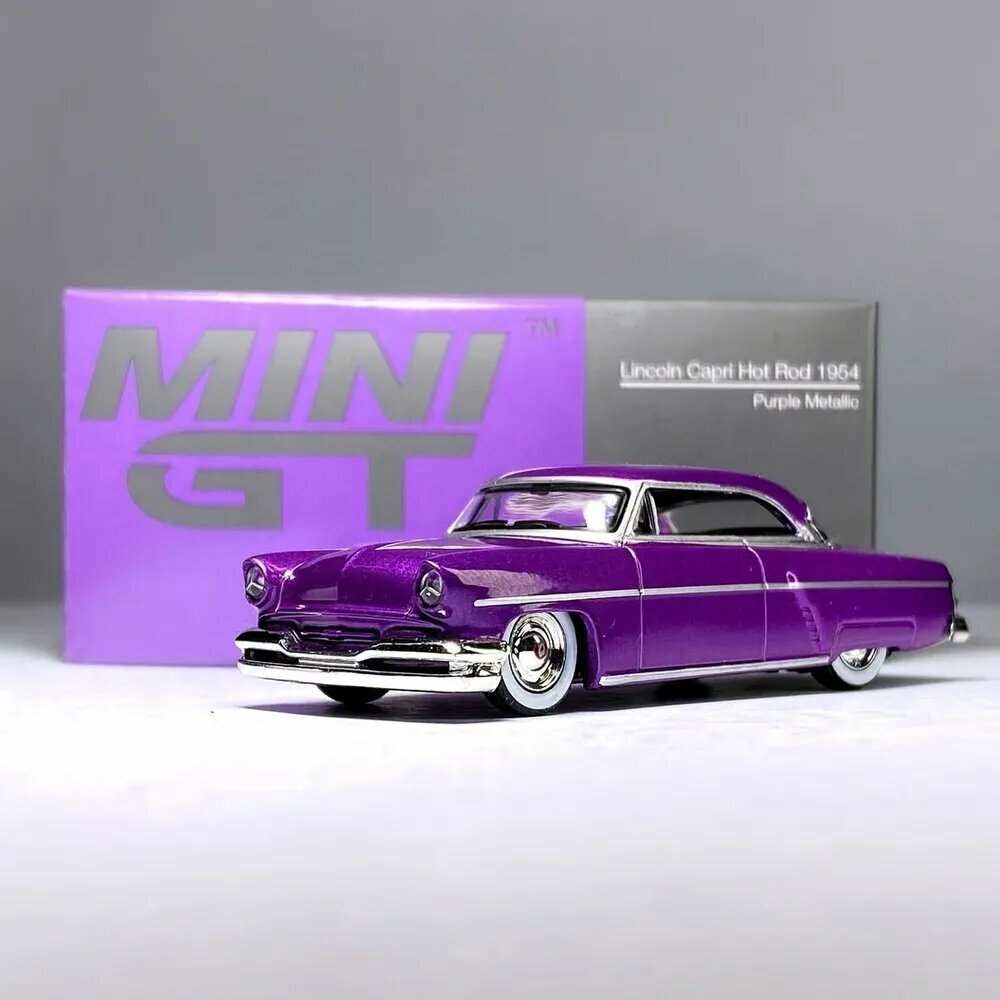 MINI GT Lincoln Capri Hot Rod 1954 Purple Metallic Литой под давлением автомобильной модели