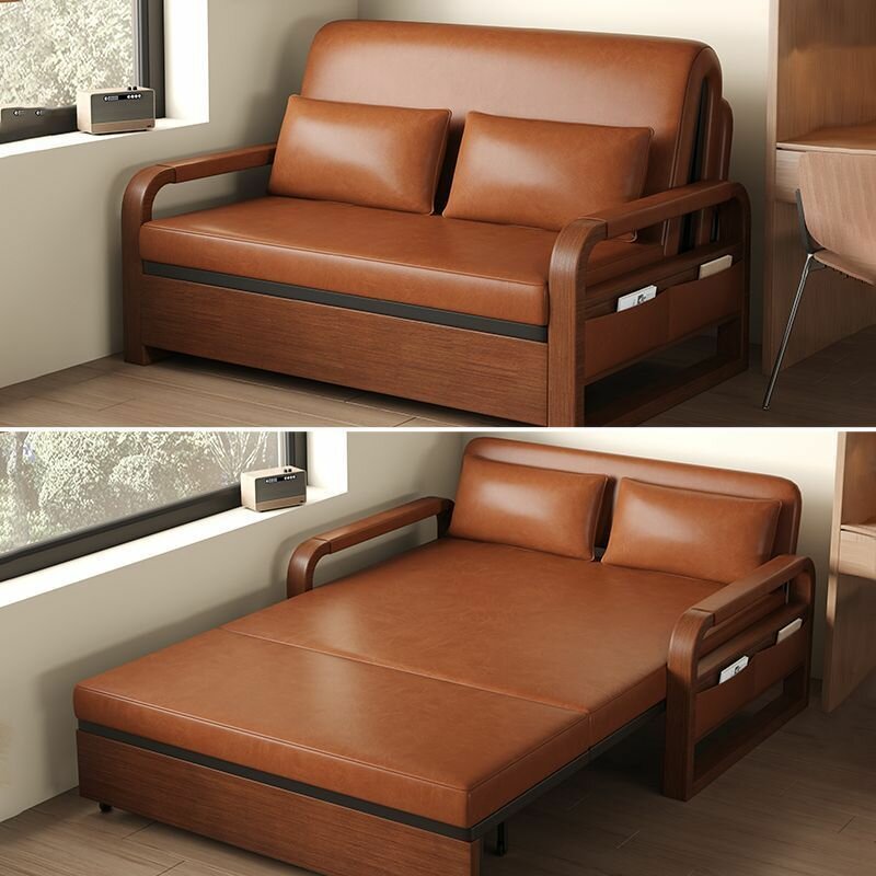 Диван-кровать, глубокое кресло, 85х195х34см,85, , коричневый