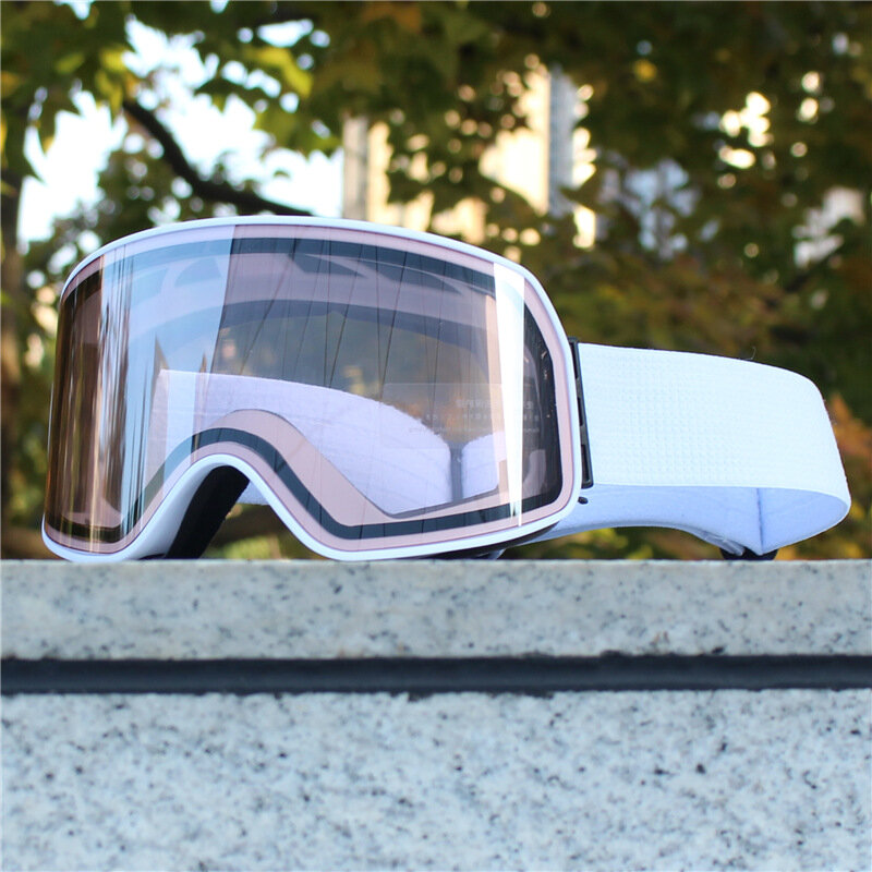 Большие унисекс лыжные очки с асферической линзой, противотуманные, для активного отдыха, ветрозащитные, с возможностью установки диоптрий