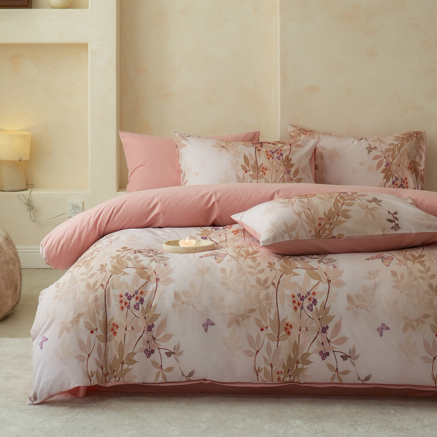 Комплект постельного белья из трех-четырех предметов, утолщенный, из 100% хлопка с начесом, класс А, подходит для сна без одежды, включающий пододеяльник и простыню, оптовая продажа постельного белья Nantong Home Textile.