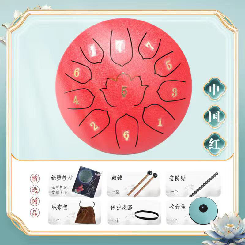 6-дюймовый 11-тональный эфирный барабан в китайском стиле, лотосовый барабан, барабан Руйи, ударный инструмент, санскритский барабан, беззаботный барабан