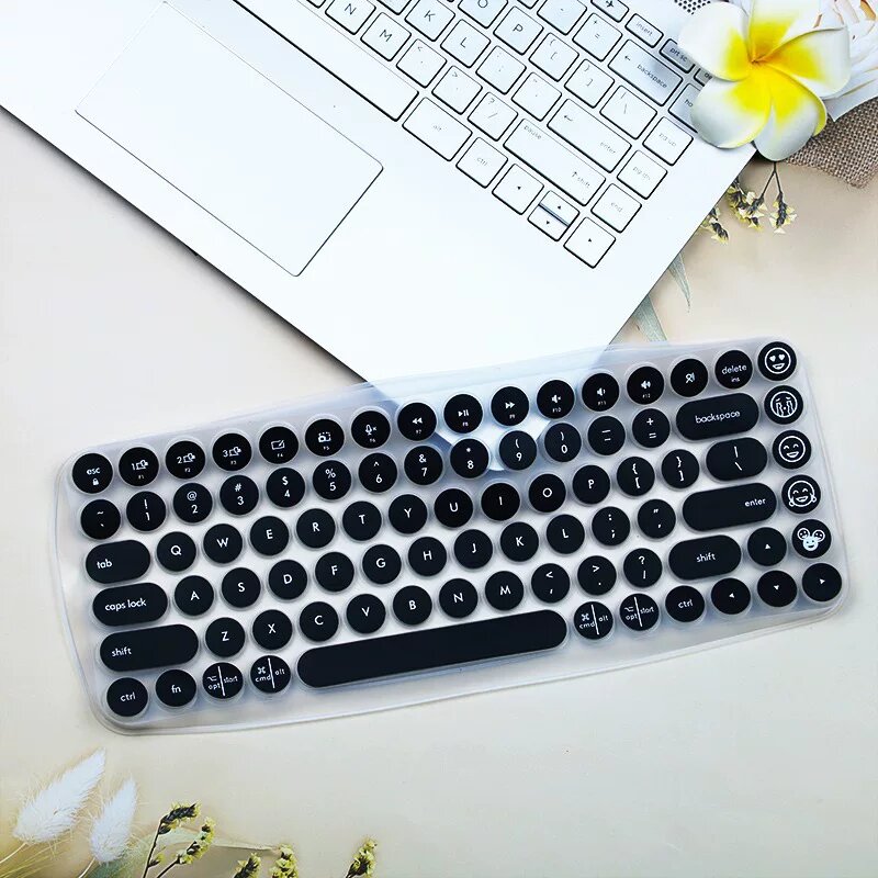 Пленка для клавиатуры Pop Keys полупрозрачно-черная, силиконовая защитная накладка для беспроводной клавиатуры