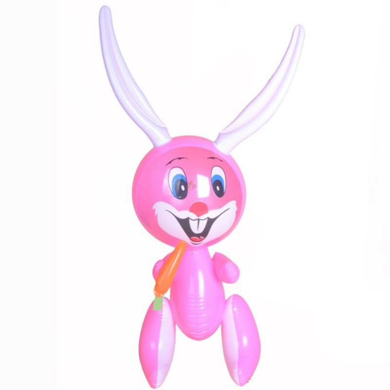 Надувная игрушка животное с лягушками утками и самолетами розовый кролик