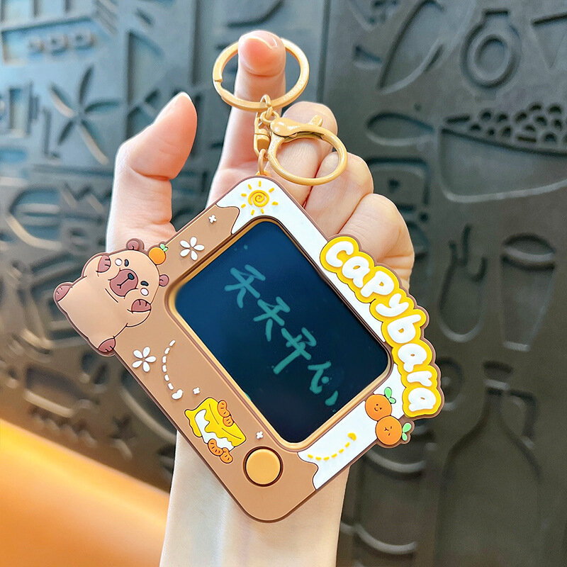 Креативный брелок с рисунком капибары, милый мультяшный капибара, игрушка, доска для письма, подвеска для детского рюкзака