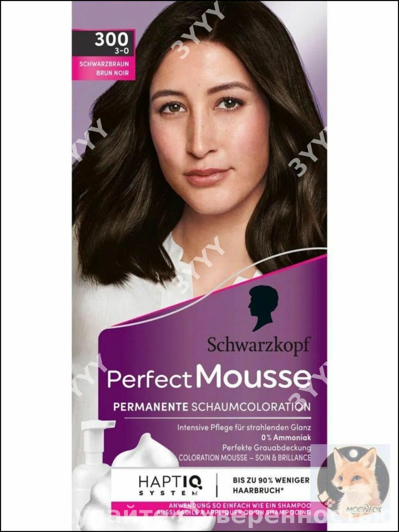 Стойкая краска для волос Perfect Mousse, 35 мл, популярный оттенок 300 Черный каштан